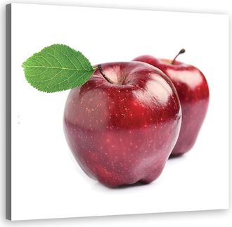 Feeby Leinwandbild Äpfel Natur Essen 30x30 cm Bild Kunstdruck Früchte Stilleben Rot