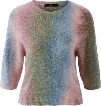 Oui Rundhals-Pullover oui mehrfarbig
