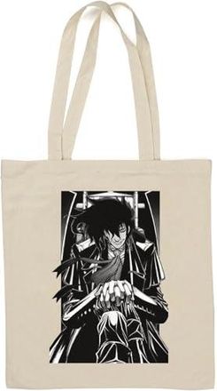 Generic Anime 204 Sac fourre-tout en coton naturel Blanc