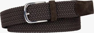 Profuomo Flechtg&uuml;rtel mit Stretch und Velourslederakzenten in