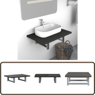 vidaXL Badmöbel Grau 60x40x16,3 cm - Badezimmerwandregal - Badregale - Holzwerkstoffregal - Metallregal - Grau