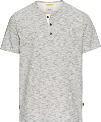 Camel Active Herren Kurzarm Henley aus Reiner Baumwolle Beige, Menswear-XXL
