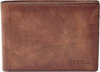 Fossil Brieftasche f&uuml;r Herren Derrick, 100% Leder Bifold braun 11 cm L x 1,5 cm B x 7,5 cm H ML3709200