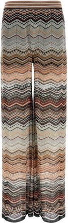 Missoni Femme, Pantalons, Multicolore, Taille: 38 FR Chevron Lam&eacute; Viscose Pants