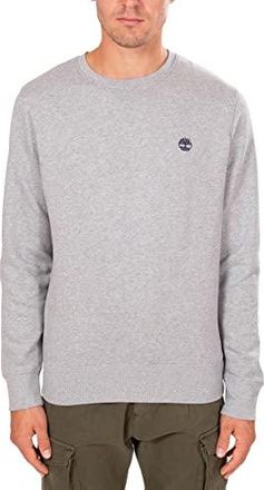 Timberland Oyster River TFO Chest Logo Brushback Crew Neck Medium Grey Heather Sweat-Shirt À Capuche Sport, Gris, S Homme