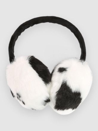A.Lab Cow Print Earmuffs Beanie white