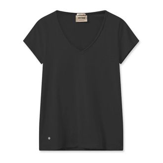 Mos Mosh MOS Mosh - Haut de base noir avec col en V - Femme - Tops - Noir - Taille: 40 FR
