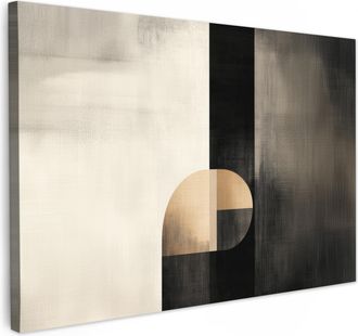 MuchoWow &copy; Leinwandbilder 90x60 cm Wall Art Decoration Bilder f&uuml;r die Wand Schlafzimmer Deko Canvas Painting Wanddekoration Wohnzimmer Formen - Modern - Schwar