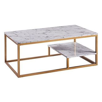 Teamson Home Table Basse Moderne Marmo Effet marbre pour Salon VNF-00036