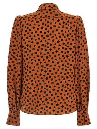 Valentino Garavani Polka Dot Print Silk Shirt - Orange
