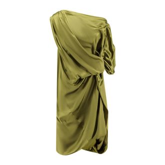 Dries Van Noten Gr&uuml;nes drapiertes Seidenkleid - - Dresses - Damen - Gr&uuml;n - S