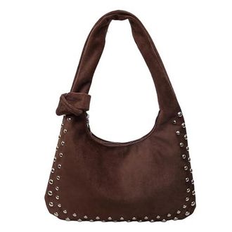 Generic Kexpery Sac &agrave; Main R&eacute;tro en Faux Su&egrave;de &agrave; Clous Grand &Eacute;l&eacute;gant &agrave; Studs Sac &agrave; &Eacute;paule Casual Mode Y2K pour Femmes