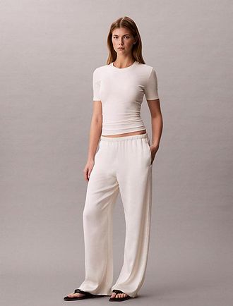 Calvin Klein Pantalon textur&eacute; en satin martel&eacute;