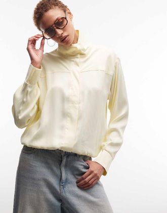 Asos Bomber en satin-Jaune