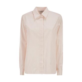 Max Mara Accenni Gestreiftes Baumwollhemd - - Blouses & Shirts - Damen - Rosa - M