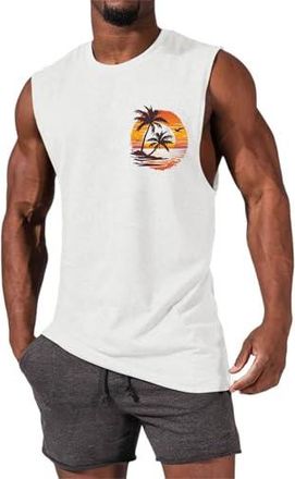 Generic D&eacute;bardeur dentra&icirc;nement ample pour homme - S&eacute;chage rapide - Imprim&eacute; en 3D - Pour l&eacute;t&eacute; - Col rond - Style r&eacute;tro - D&eacute;contract&eacute; - Pour entra&icirc;nement de fi