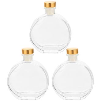 Lurrose 3 St&uuml;ck Aroma Glas Diffusorflaschen 100 Ml Leer Duftflaschen aus Glas f&uuml;r &Auml;therische &Ouml;le Diffusorbeh&auml;lter f&uuml;r Raumduft Tischdeko Hotel und B&uuml;ro Zuf&auml;ll