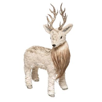 F&eacute;&eacute;ric Lights & Christmas Polyfoam Rentier Beige Stroh H 49 Cm