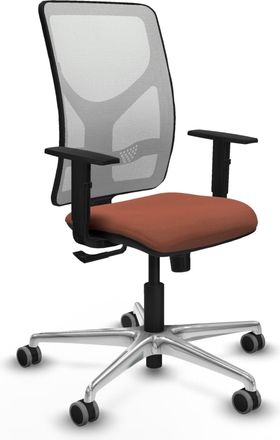 Piqueras y Crespo Brauner Schreibtischstuhl mit 1D-Armlehnen, h&ouml;henverstellbare Lendenwirbelst&uuml;tze, ausgestattet mit 3 Positionen und Schneideschaum, Wei&szlig;/Braun