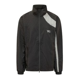 Yohji Yamamoto Homme, Sport, Noir, Taille: S Raw Edge 3 Stripes Nylon Shell Jacket