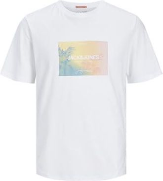 Jack & Jones Plus Size JORARUBA Sunset Branding Tee SS C. PLS, Blanc &eacute;clatant., XXXXL