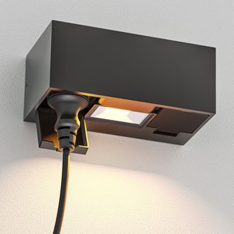 LEDs Com Wandsteckdose WAST f&uuml;r au&szlig;en, IP44, 2-fach, anthrazit, inkl. LED Downlight, 430lm, warmwei&szlig;