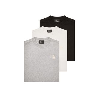 Moncler Moncler T-shirt En Coton M&eacute;lang&eacute; Avec Patch Logo (lot De Trois), Femme, Multicolore, Taille: Xl
