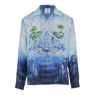 Casablanca Seidenhemd mit Grafikprint - - Shirts - Herren - Blau - S