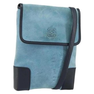 Loewe Pre-owned Wildleder Schultertasche - - Pre-owned - Damen - Blau - ONE SIZE