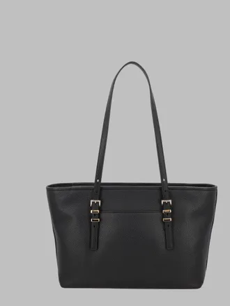 Michael Michael Kors Womens Tote Bag Quinn Black Leather Shoulder