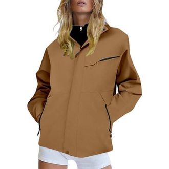 Generic Veste Femme Chic Et Elegant Veste d&eacute;contract&eacute;e femme coupe-vent avec capuche et doublure amovible manteau l&eacute;ger confortable pour toutes saisons et (Co