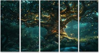 Islandburner Bild auf Leinwand Magischer Baum in einem verzauberten Wald für Wohnzimmer Naturfreunde Massagestudio Bilder Wandbilder Poster