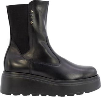 Nero Giardini I514901D Bottines Femme en Cuir Et Tissu - Noir 37 EU