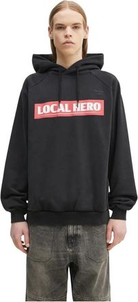 Martine Rose Homme, Sweatshirts et sweats &agrave; capuche, Noir, Taille: S SweaT-shirt en coton Raglan