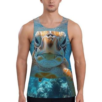 Generic D&eacute;bardeur respirant &agrave; s&eacute;chage rapide sans manches pour homme pour entra&icirc;nement &agrave; la plage S &agrave; 4XL, Tortue de mer 16, 3XL
