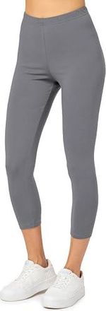 Merry Style Legging coton femme Confortable Souple Extensible 3/4 Legging femme court Tous les jours ou détente à la maison Vêtements pour femmes MS10-199 (Gris, 