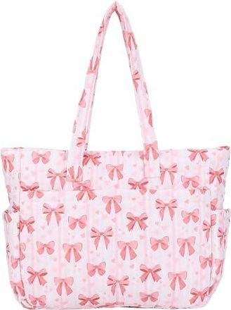 Generic Sac &agrave; Main Femme Floral en Coton Padd&eacute; Grand Capacit&eacute; Sac Tote avec Compartiments Multiples pour Travail et Loisirs