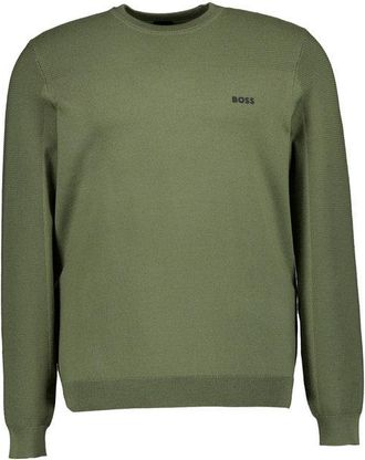 HUGO BOSS Herren Pullover gr&uuml;n unifarben