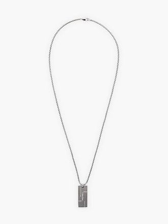 Calvin Klein Geometrische Halskette Mit Gitter-anh&auml;nger - Silver - Herren - Einheitsgr&ouml;&szlig;e