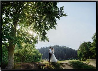 Generic Personalisierbare Aluplatte im Edlen Holzrahmen - Ihr Foto auf Premium Material, Verschiedene Gr&ouml;&szlig;en verf&uuml;gbar (Alu-Dibond, 150 x 100 cm)