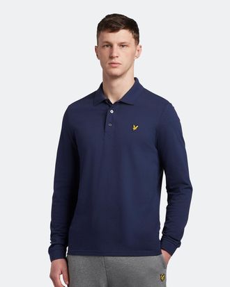 Lyle & Scott Lang&auml;rmeliges Poloshirt in Navy
