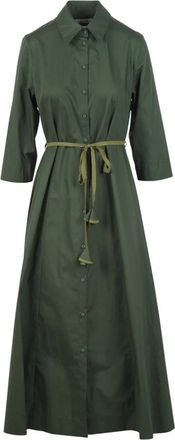 Ni&ugrave; Niu, Femme, Robes, Vert, Taille: 38 FR Abito chemisier lungo in cotone