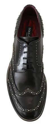 Dolce & Gabbana Studded Leather Derby - Black