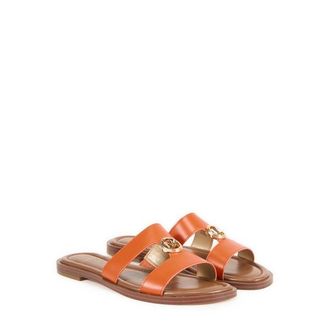 Michael Kors Sandales plates Erin en cuir de vache