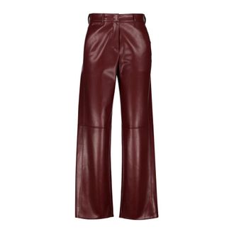 Max Mara Sospiro Leather Pantalons - Femme - Pantalons - Rouge - Taille: 38 FR