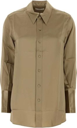 Co Femme, Blouses et Chemises, Brun, Taille: 38 FR Satin Shirt