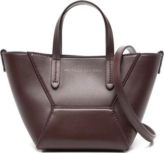 Brunello Cucinelli sac à main à anse sur le dessus - Rouge