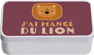Fabulous Metalldose rot - Ich habe den L&ouml;wenkind gegessen, 11 x 18,5 x 5,5 cm - Aufbewahrungsbox, Schl&uuml;ssel, Werkzeug, Brotdose, Zucker, Kekse