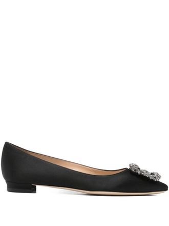 Manolo Blahnik escarpins Hangisiflat &agrave; ornements - Noir