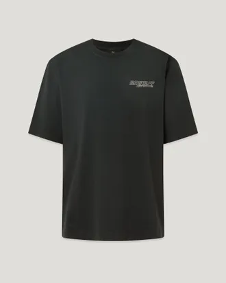 Belstaff T-shirt Competition Momentum Pour Homme Spray Treatment Heavyweight Jersey Noir D&eacute;lav&eacute; 2xl